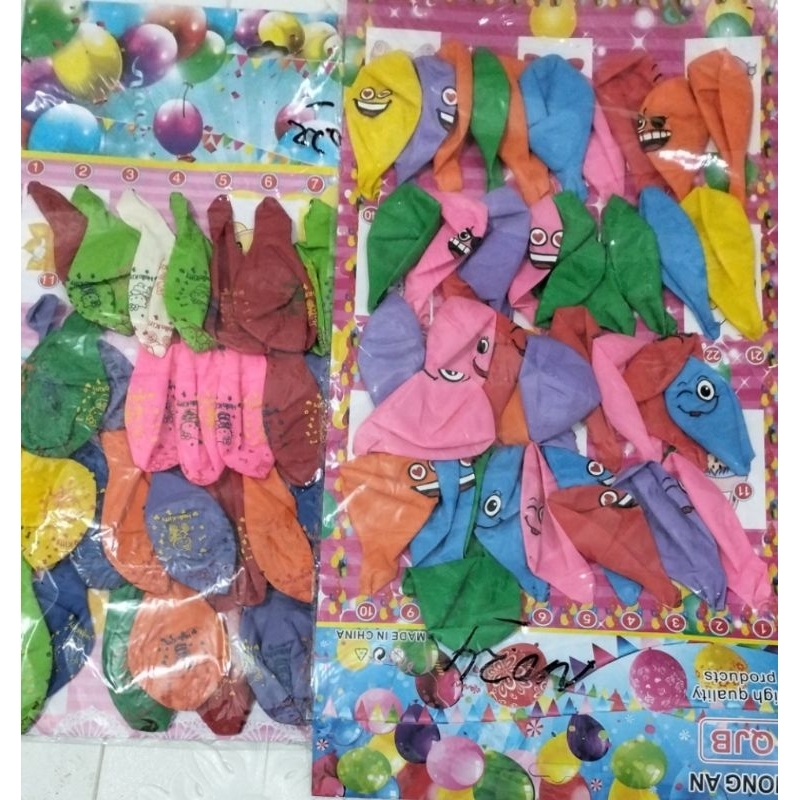 Jual Balon karakter lucu aneka motif lembaran isi 40 pcs | Shopee Indonesia
