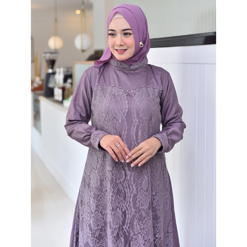 Jual Gamis JUMBO Brukat SABRINA Maxi Dress Bahan Toyobo Original Gamis Kondangan Mewah Pesta ...