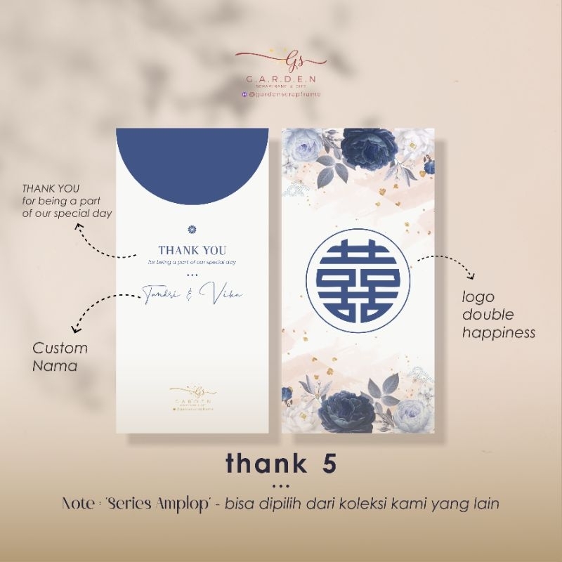 Jual [THANKS SERIES] CUSTOM NAMA Amplop Thank You / Amplop ...