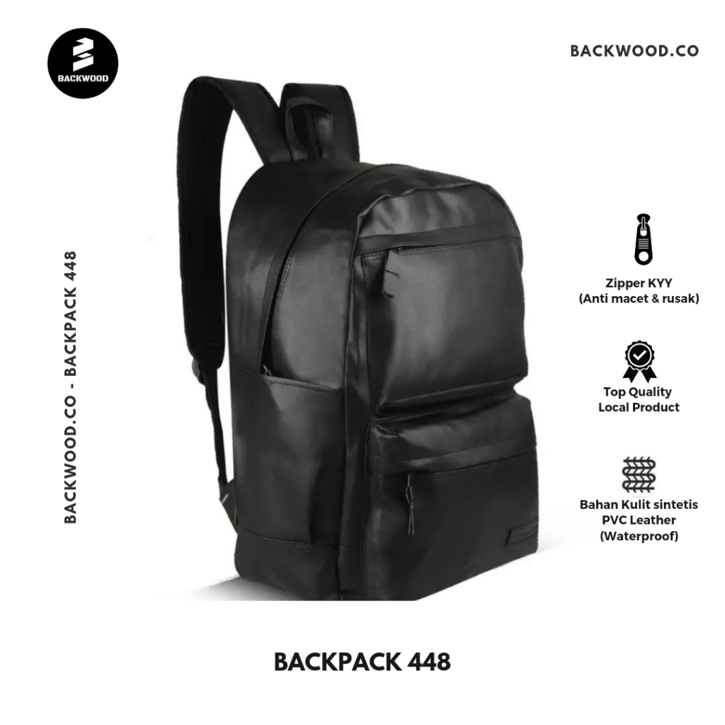 Jual BACKWOOD tas 448 backpack tas ransel kulit pria anti air water ...