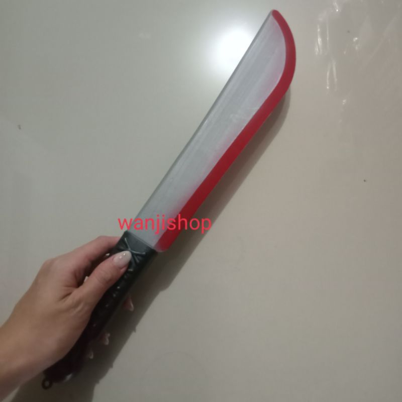 Jual PISAU PLASTIK blood knife pisau dapur palsu golok darah halloween ...