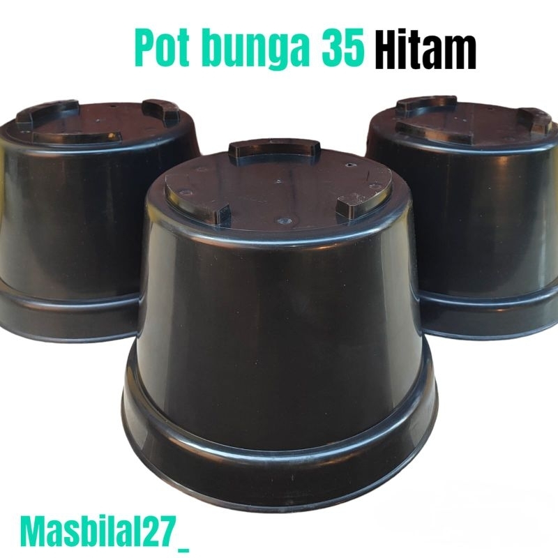 Jual POT BUNGA UKURAN 35 HITAM TEBAL | Shopee Indonesia