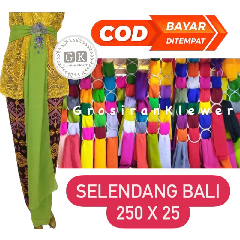 Jual SELENDANG BALI 2,5 meter x25 Cm / SLENDANG CHIFFON BALI / SAMPUR ...