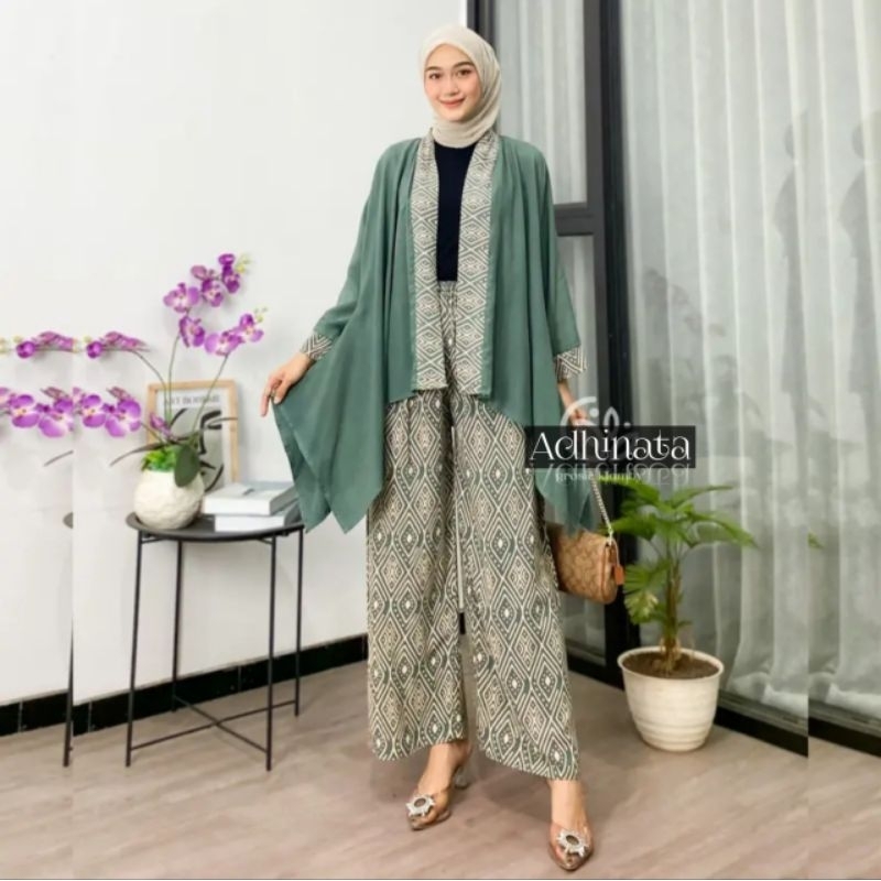 Jual ONE SET BATIK MONICA RAYON JUMBO - SETELAN OUTER & CELANA KULOT ...