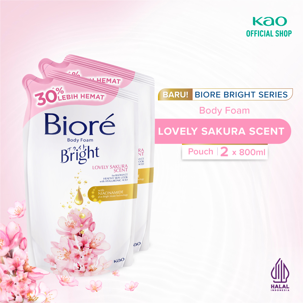 Jual Biore Bright Lovely Sakura Sabun Mandi 2 x 800ml | Shopee Indonesia