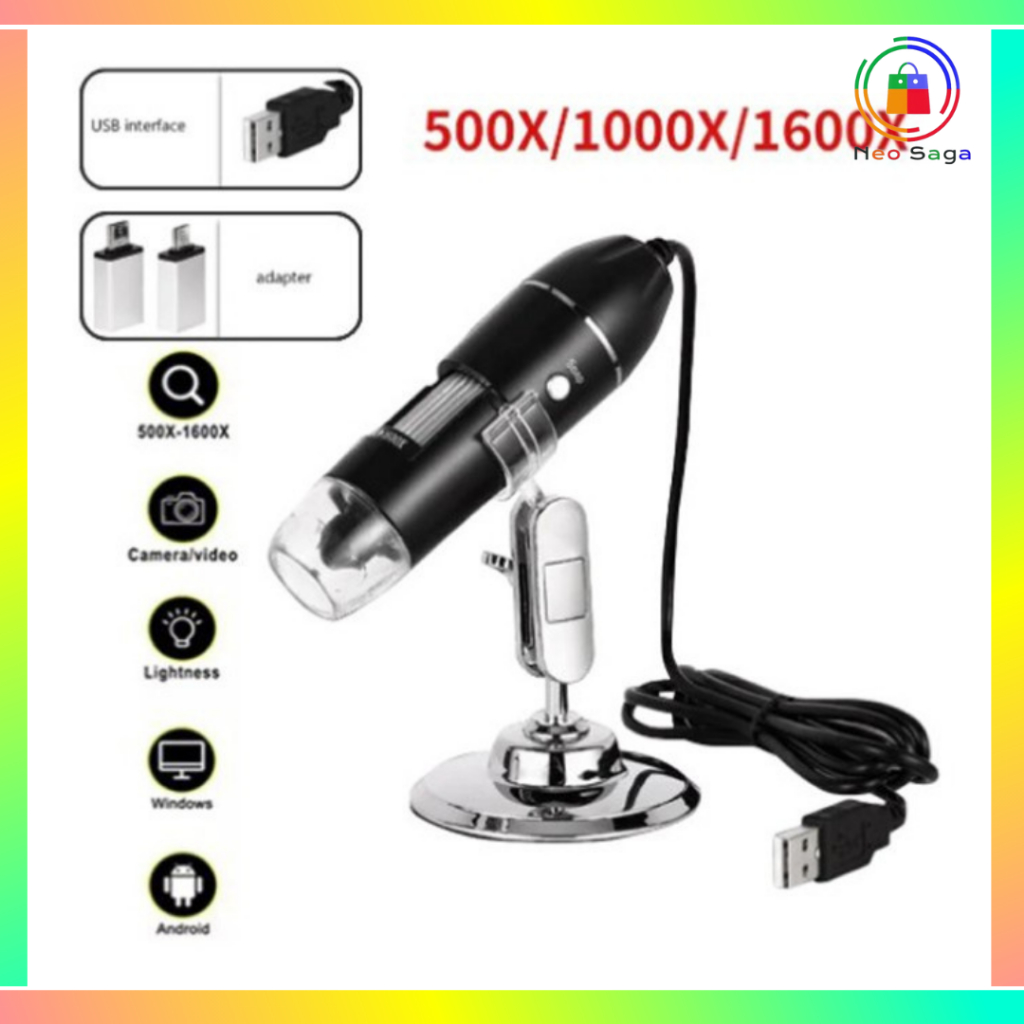 Jual Digital Microscope Endoscope 1600x USB Mikroskop Endoskop LED ...