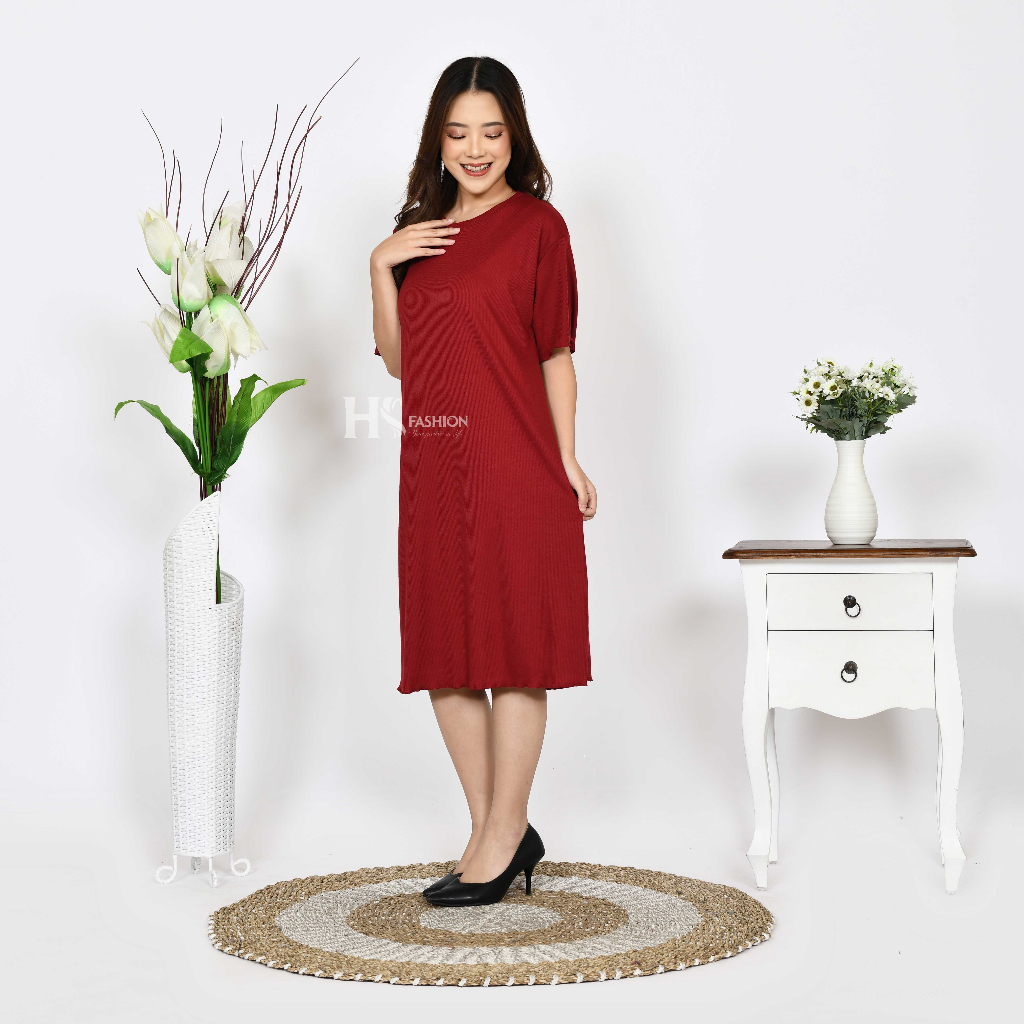 Jual HS - DASTER JULITA / MINI DRESS RIB KNIT | Shopee Indonesia