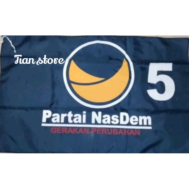Jual Bendera Partai Nasdem Ukuran 60x90 100 Pcs Shopee Indonesia