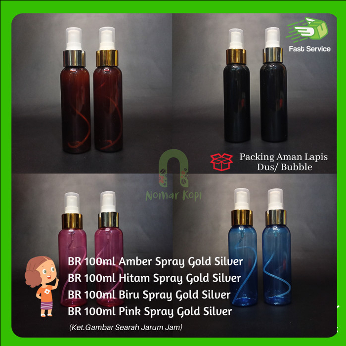 Jual Botol 100ml Warna Tutup Spray Gold Dan Silver Neck 24 BOTOL PARFUM ...