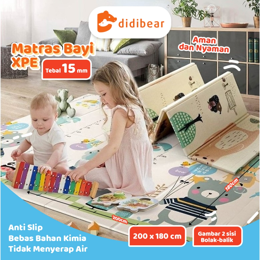 Jual Didibear Playmat Bayi Lipat Alas Bermain Anak Karpet Lipat Playmat ...
