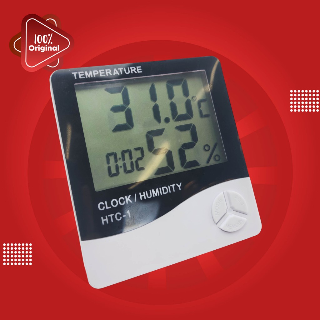 Jual HTC hygrometer termometer pengukur suhu kelembaban ruangan ...