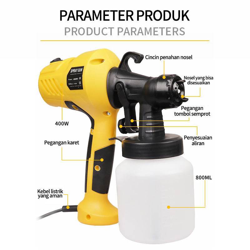 Jual Multi -poseElectric spray gun/ alat semprot cat listrik 800ml ... Jual Multi -poseElectric spray gun/ alat semprot cat listrik 800ml ...