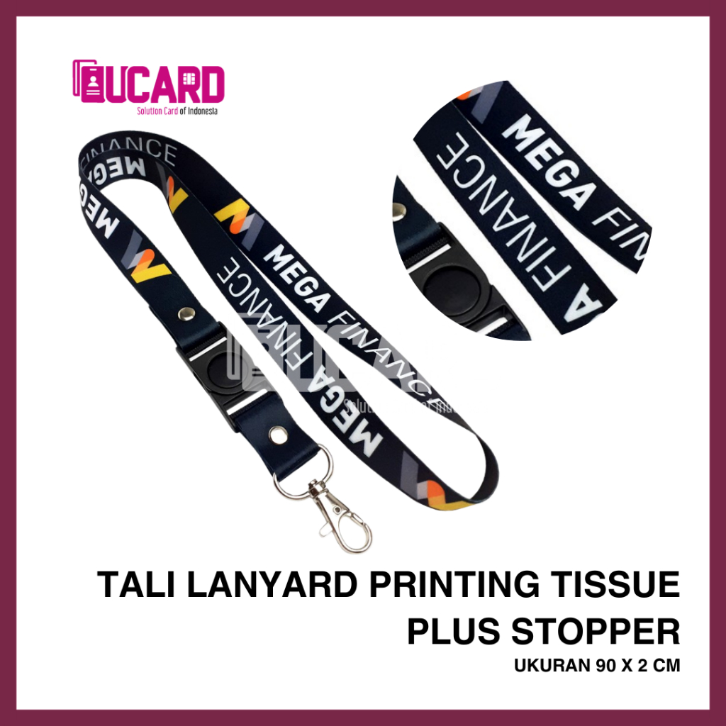 Jual TALI LANYARD CUSTOM PRINTING TISU FULL COLOUR 2CM PLUS STOPPER ...