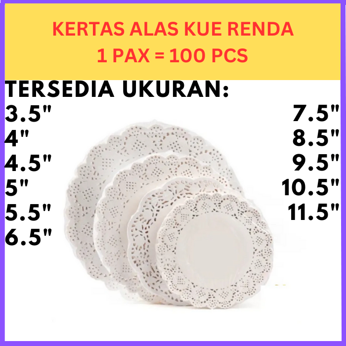 Jual KERTAS ALAS KUE RENDA / KERTAS RENDA / ALAS STOPLES 100 LEMBAR ...