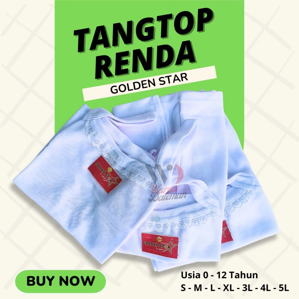 Jual 6 Pcs Kaos Dalam Kaos Kutang Anak ABG Golden Star Polos Putih ...