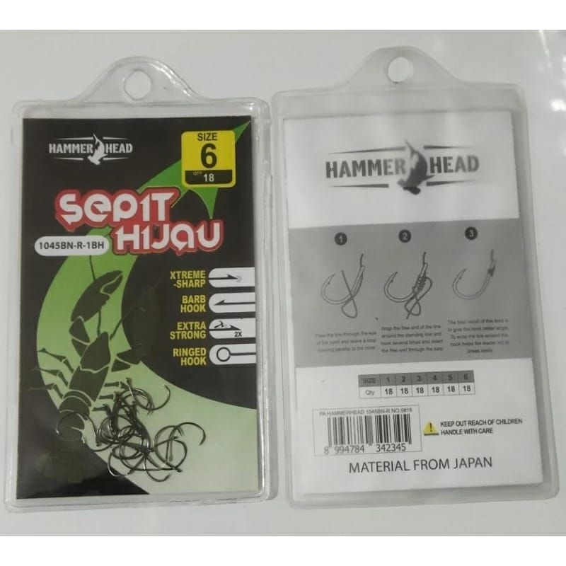 Jual Mata Pancing Udang Sepit Hijau Hammer Head | Shopee Indonesia