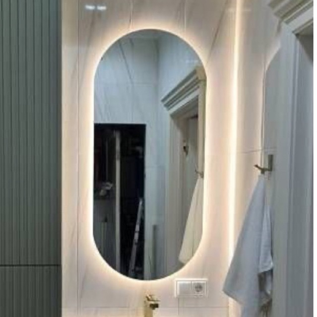 Jual Cermin Aesthetic LED Oval | Kaca cermin 60cm x 30cm | Mirror Lamp ...