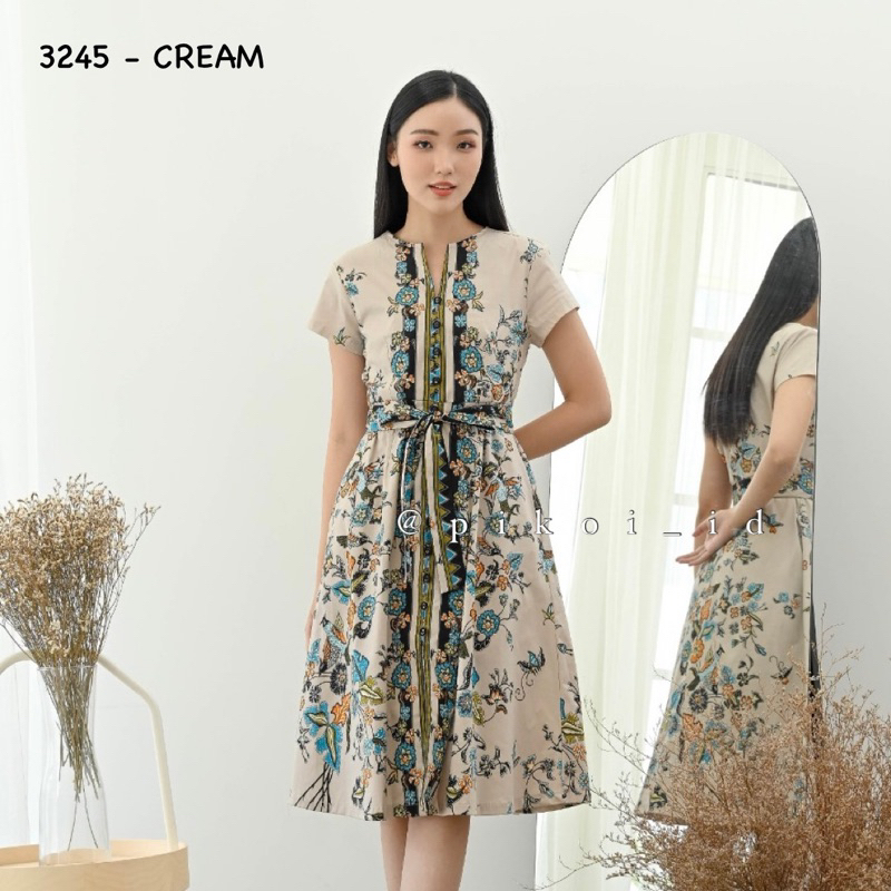 Jual Dress batik wanita modern lengan pendek busui friendly / dress ...