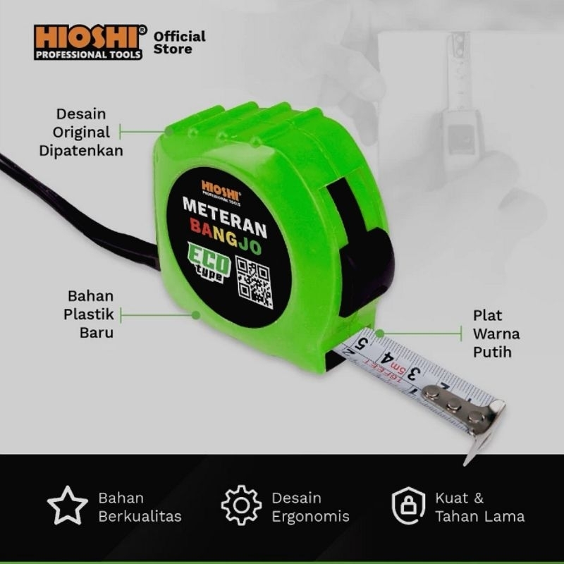 Jual Meteran TEKIRO Transparan hijau 3, 5, 7.5, 10 Meter / Meteran ...