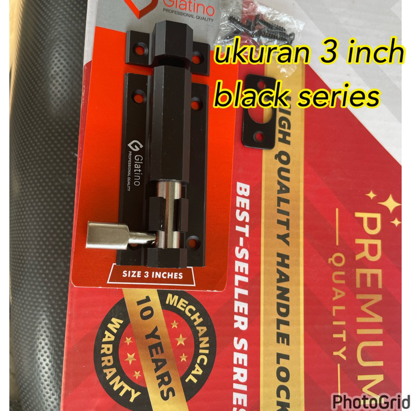 Jual GRENDEL 2 INC 3 INC STAINLES JUMBO HITAM GRENDEL PINTU SUPER TEBAL ...
