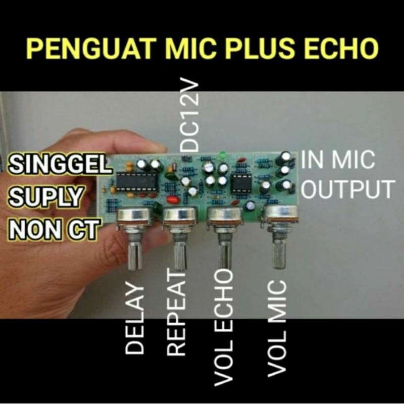 Jual penguat mic IC plus echo 4 potensio single suplay | Shopee Indonesia