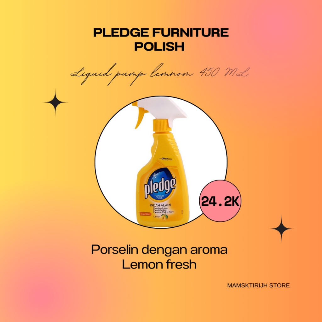 Jual Pledge Furniture Polish Liquid Pump Lemon 450ml | Shopee Indonesia