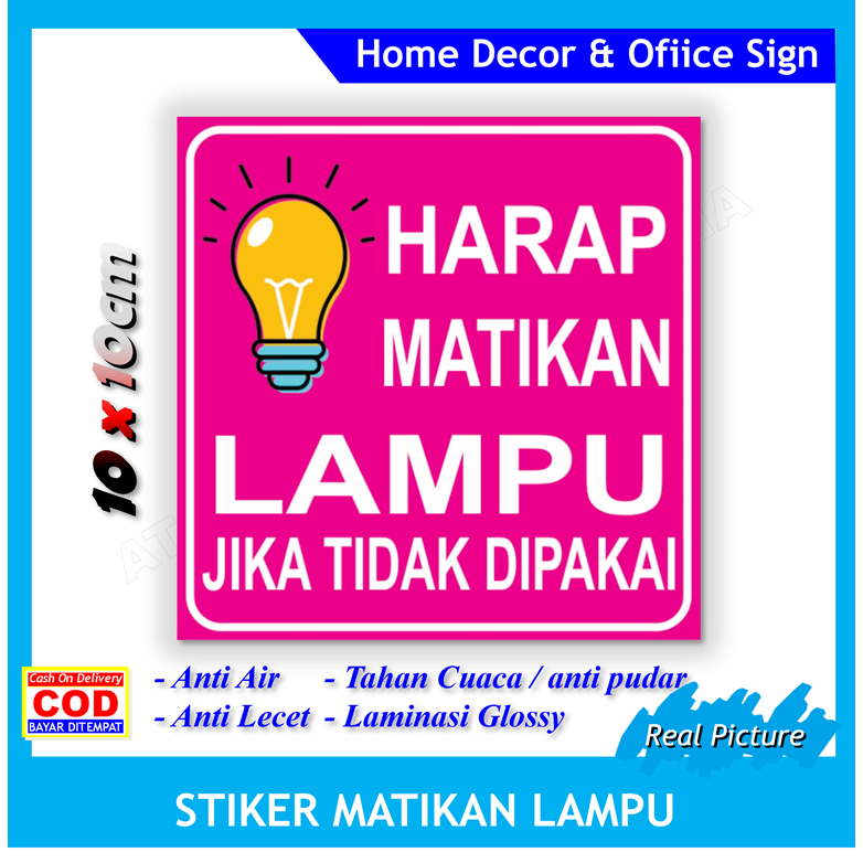 Jual Label stiker matikan lampu kotak sticker hemat listrik saklar ...