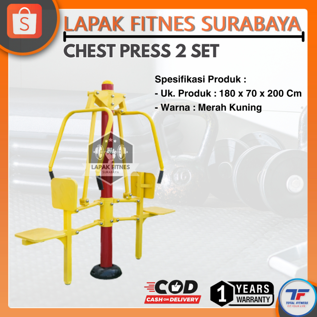 Jual Alat Olahraga Fitness Outdoor Chest Press 2 Set Total Fitness Alat ...