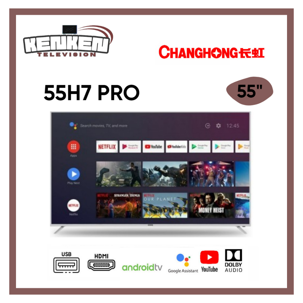 Jual TV LED Changhong 55H7 Pro LED Changhong 55 Inch UHD 4K Android TV | Shopee Indonesia