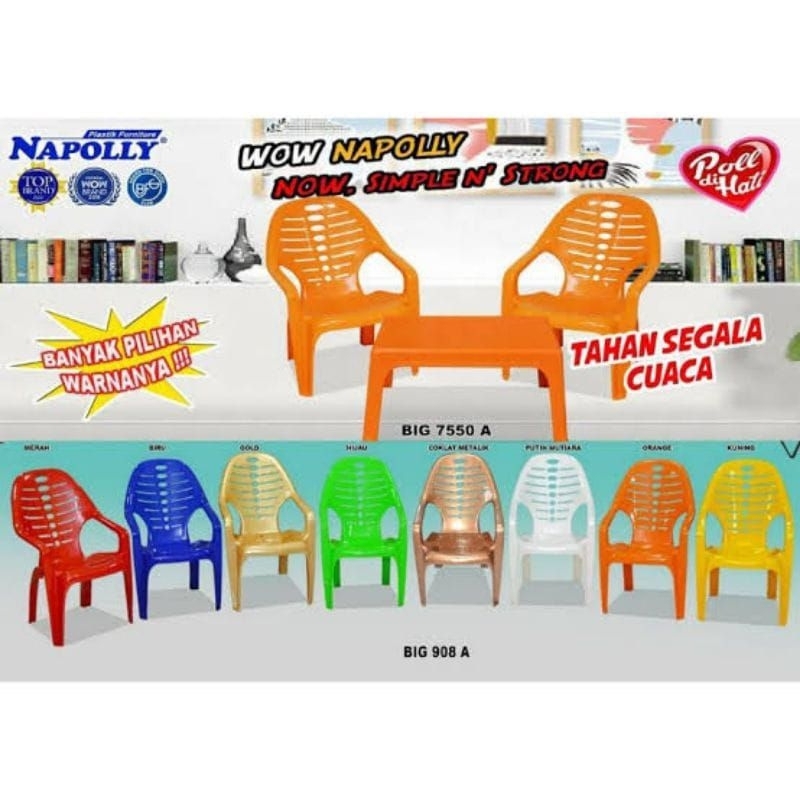 Jual KURSI PLASTIK NAPOLLY BIG | Shopee Indonesia