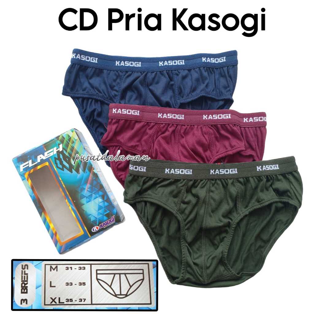 Jual KASOGI PRO / KASOGI FLASH CELANA DALAM PRIA SEGITIGA ISI 3 SIZE M ...