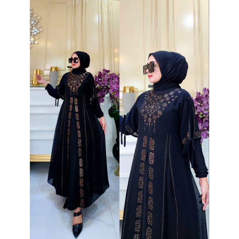 Jual GAMIS ABAYA TURKEY FULL PAYET ELEGANT LOLLY HITAM DAN WARNA ...