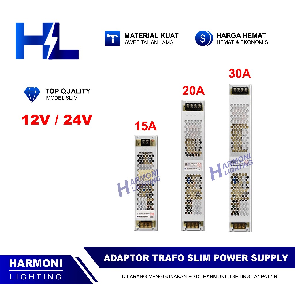 Jual Adaptor Trafo Power Supply Slim 12V 24V 15A 20A 30A 12 Volt 15/20 ...