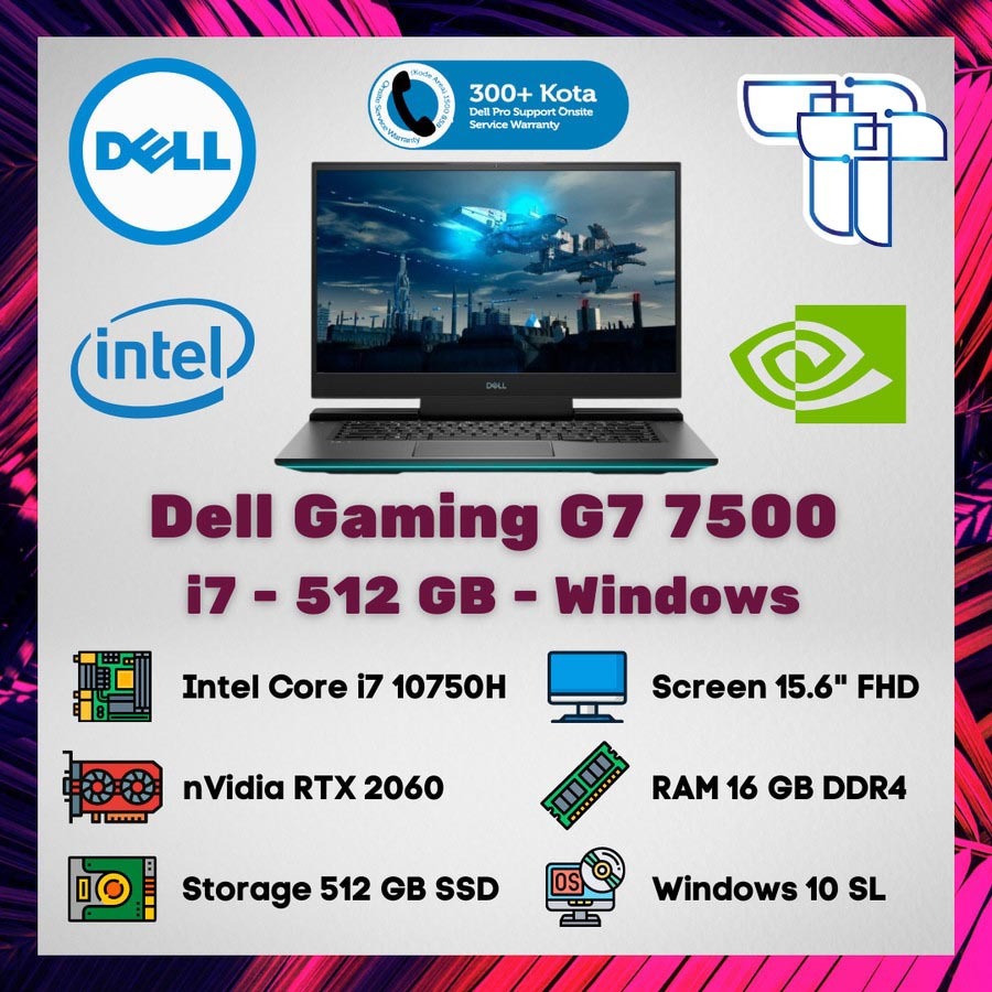 Jual Gaming NoteBook DELL G7 15 7500 - i7 - 512 GB SSD - Win - 16 - nVidia | Shopee Indonesia