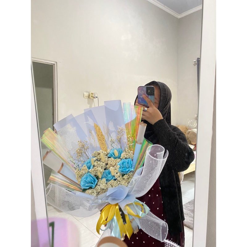 Jual Buket bunga artificial bouquet bucket bunga wisuda perpisahan ...