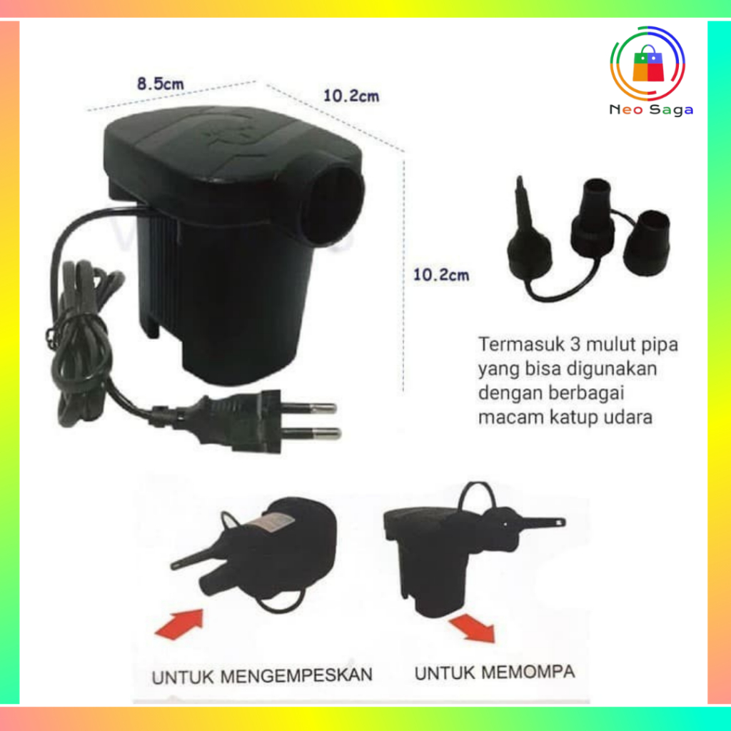 Jual Pompa Angin Listrik | Electric Air Pump Pompa Kolam Renang | Shopee Indonesia