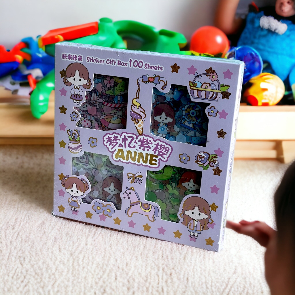 Jual Stiker 2D 100 Lembar Sticker Momo Anne Kartun Lucu Anti Air ...