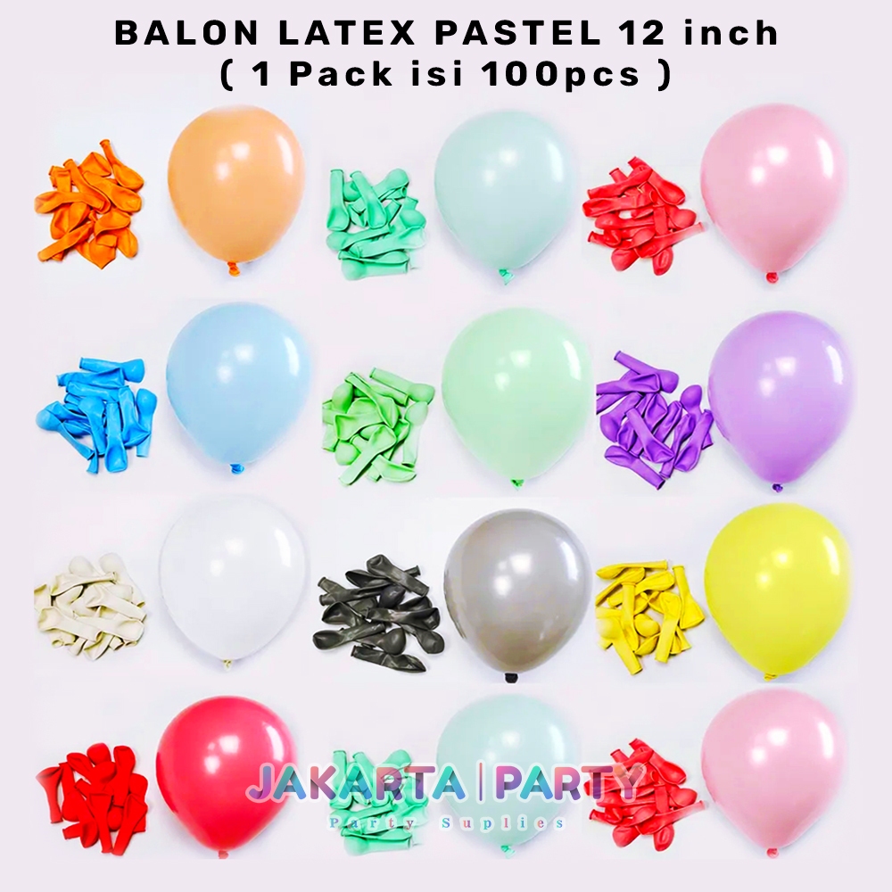 Jual ISI 100 Pcs Balon Latex Macaron 1 PACK / Balon Per Pack / Balon ...