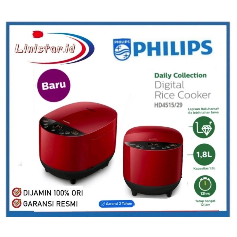 Jual Philips Digital Rice cooker Hd4515/29 magic com Philips 1,8L ...