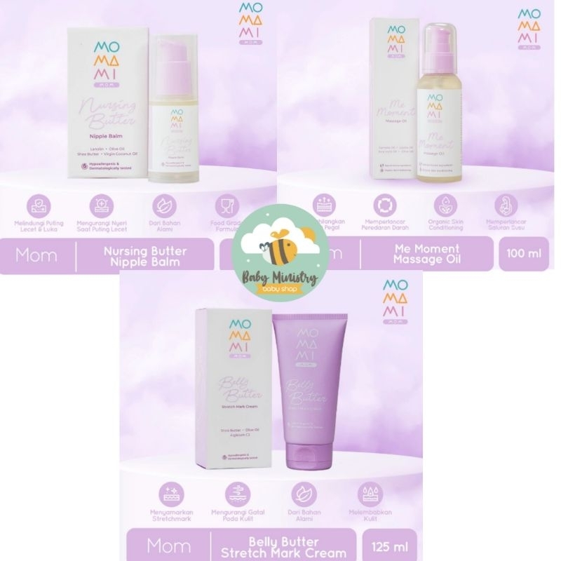 Jual MOMAMI NURSING BUTTER NIPPLE BALM 15 GR / MOMAMI MASSAGE OIL ...