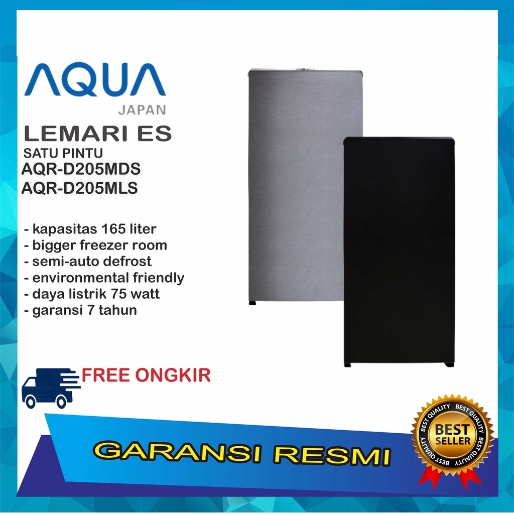Jual AQUA KULKAS / LEMARI ES 1 PINTU 2D AQR - D 205 (MDS/MLS) GARANSI ...