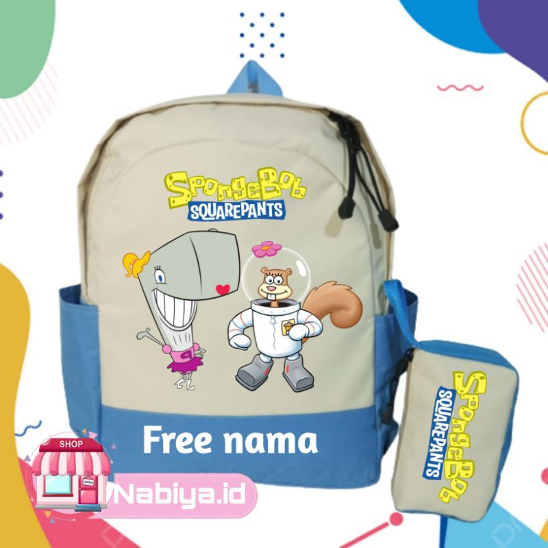 Jual TAS RANSEL SPONGEBON (PEARL KRABS & SANDY CHEEKS) BACKPACK ANAK ...