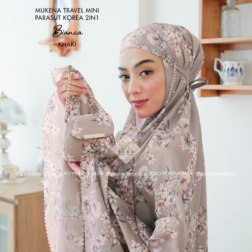 Jual TOKO MUKENA TASIK - MUKENA TRAVEL MINI LASERCUT PARASUT KOREA 2IN1 ...