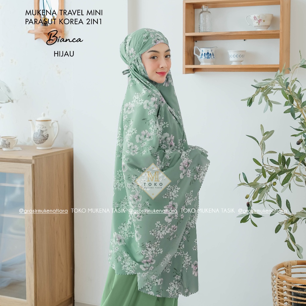 Jual TOKO MUKENA TASIK - MUKENA TRAVEL MINI LASERCUT PARASUT KOREA 2IN1 ...