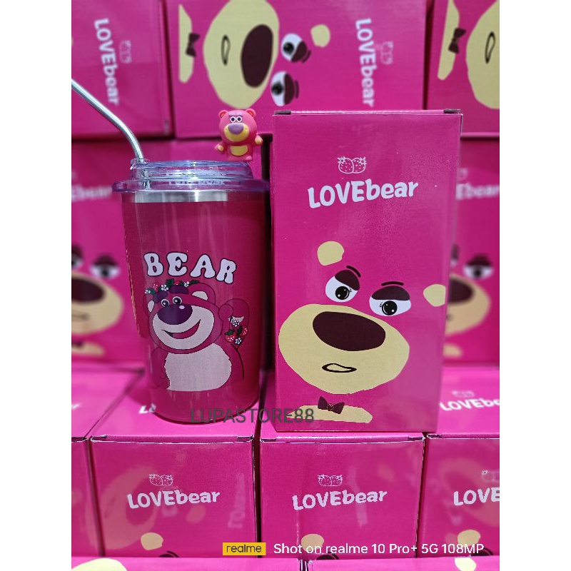 Jual Tumbler kartun lotso 500ML stainless steel free sedotan | Shopee ...