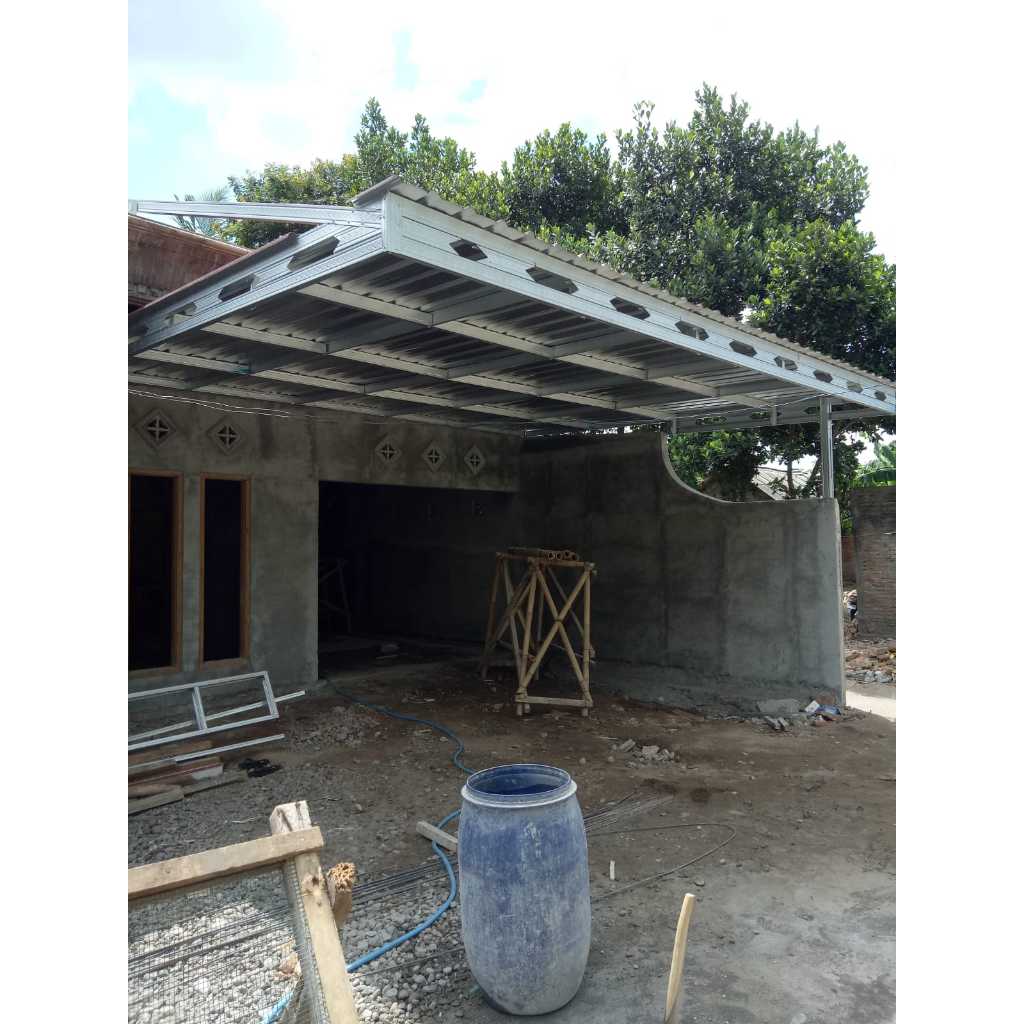 Jual KANOPI BAJA RINGAN ATAP SPANDEK DAN ALDERON RS SINGLE LAYER ...