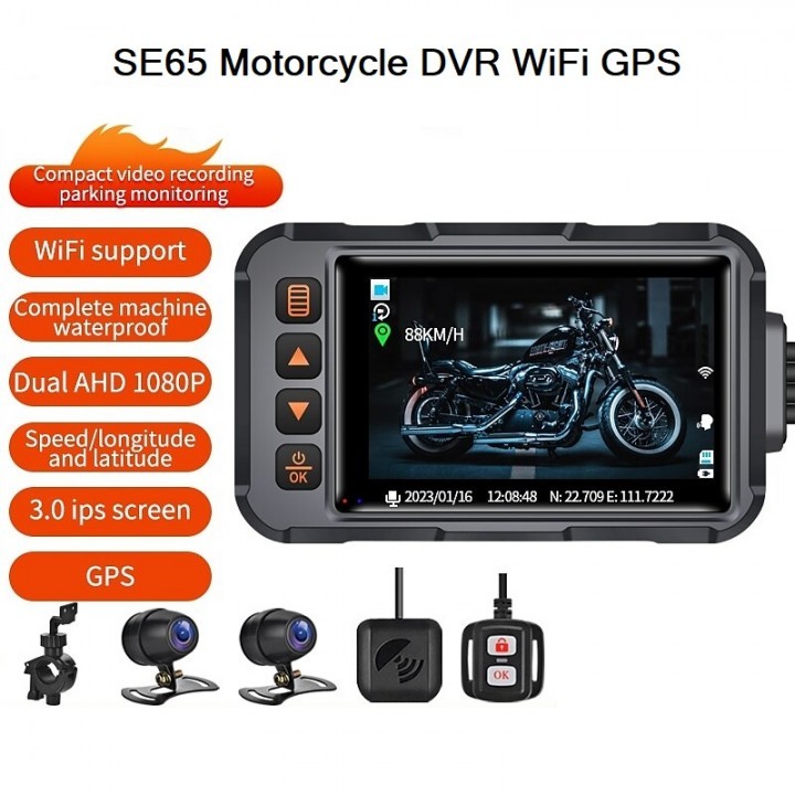 Jual SE65 Waterproof Motorcycle Dash Cam 1080P WiFi Video Kamera Motor ...