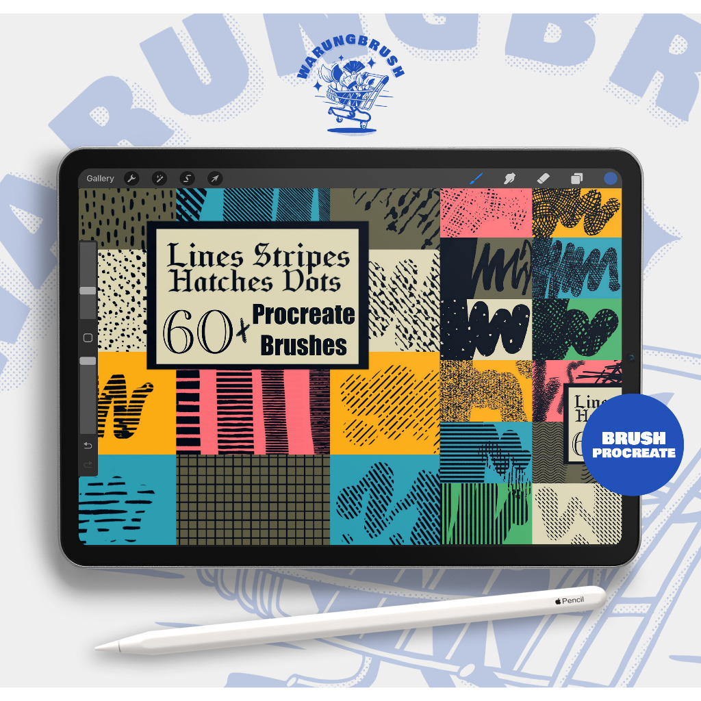 Jual Stripes Lines Hatches Dots Procreate Brushes BP00440 | Shopee ...