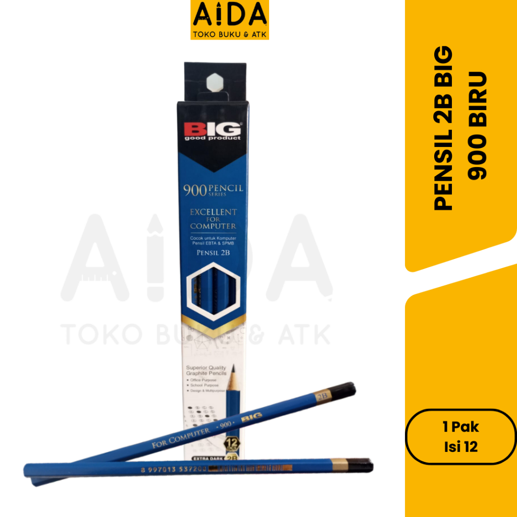 Jual Pensil 2B Big 900 Pensil 1 Pak (Isi 12 Pcs) Pensil Ujian Murah | Shopee Indonesia