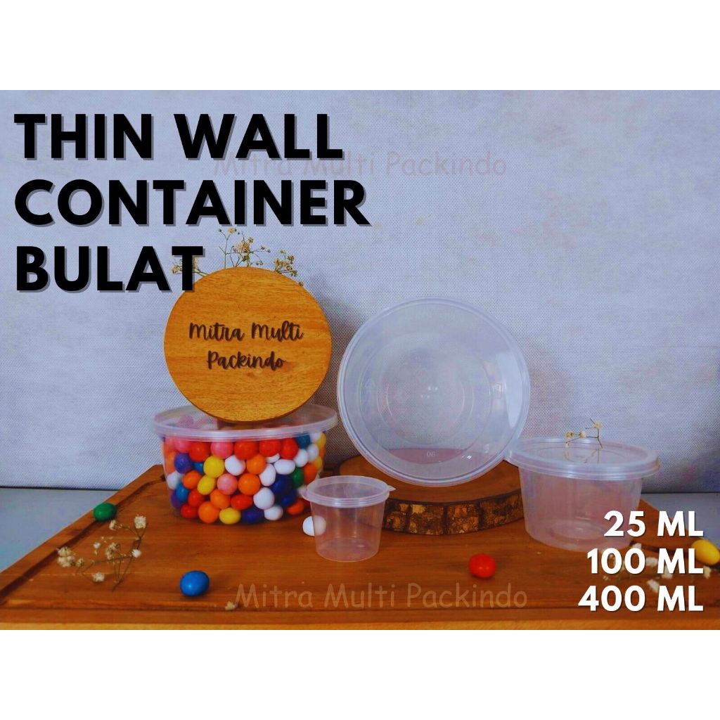 Jual Thinwall Bulat 100 ml Tempat Puding/Wadah Makanan Plastik/Wadah ...